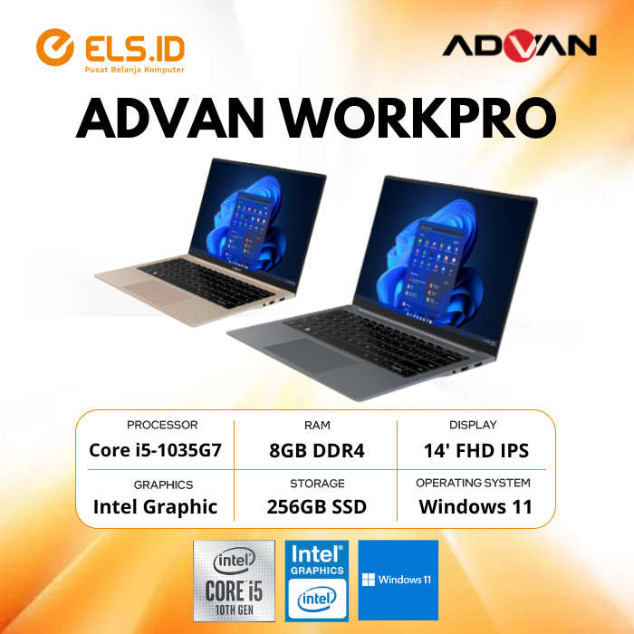 Jual Advan WorkPro 14 Core i5 1035G7 8GB SSD 256GB 14' FHD W11 | Shopee ...