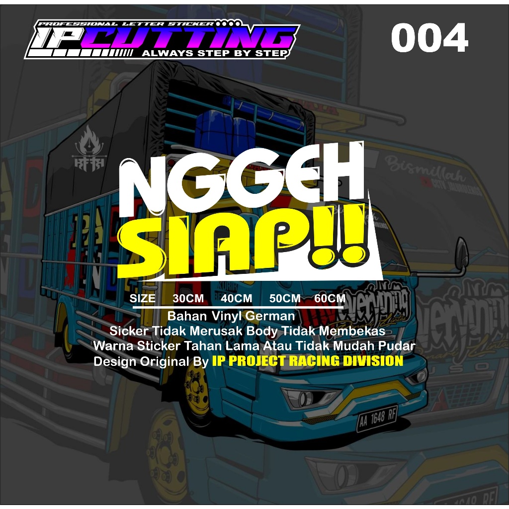 Jual Stiker nggeh siap stiker truk pickup mobil sticker nggeh siap ...