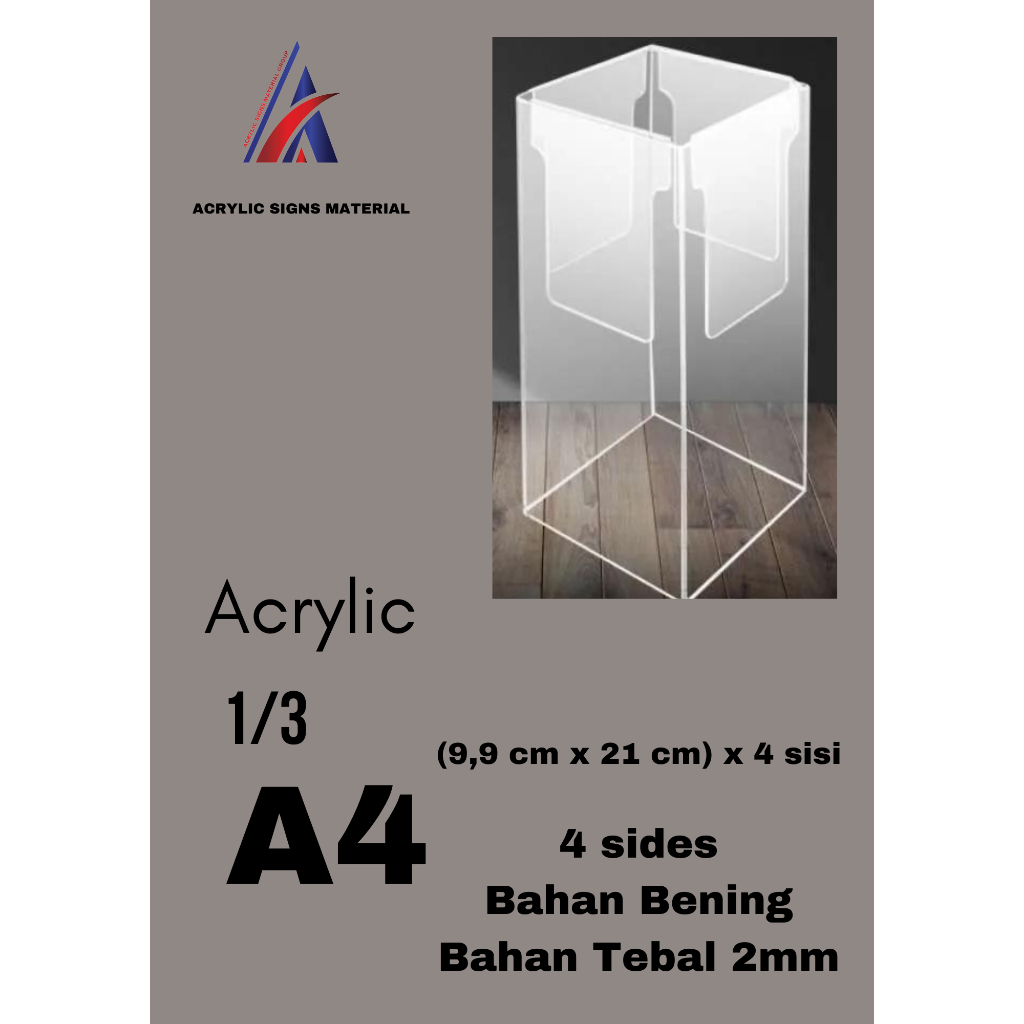Jual MENU DISPLAY / AKRILIK / ACRYLIC TABLETOP STAND 4 SISI 1/3 A4 ...