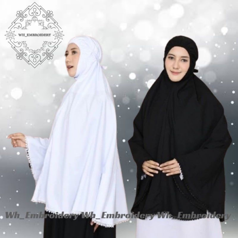 Jual Bergo Haji Jilbab Bersaku Depan Bahan Katun Premium Renda Cantik | Shopee Indonesia