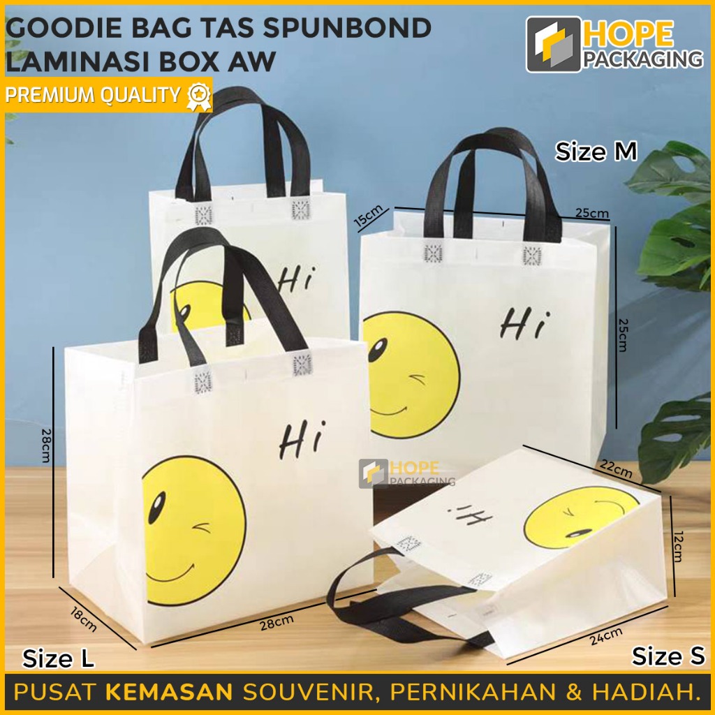 Jual Goodie Bag Tas spunbond laminasi box AW Size : 28x28x18 2 SISI ...
