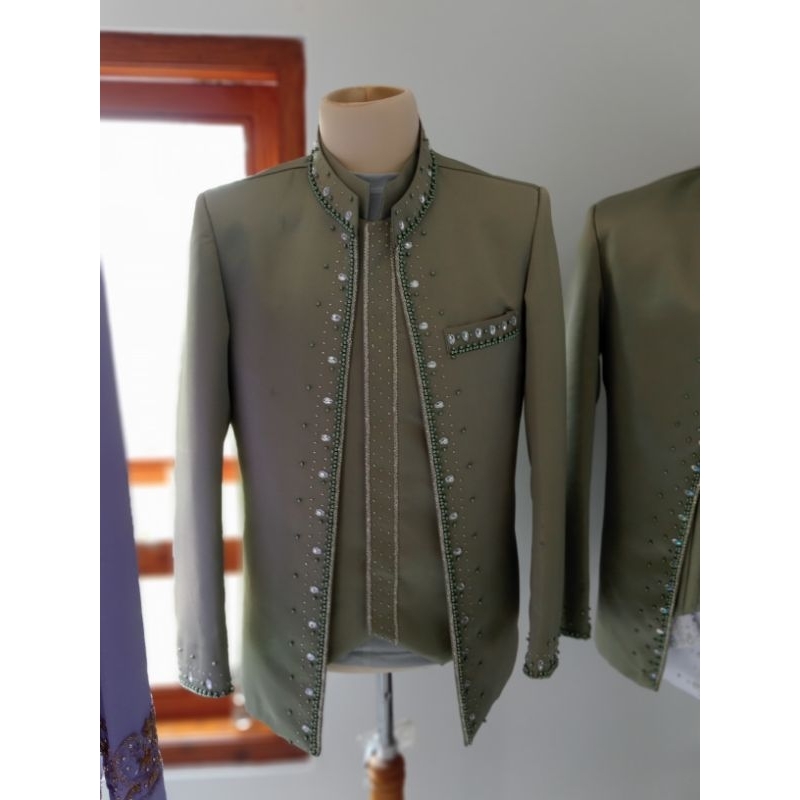 Jual BAJU BESKAP PENGANTIN MODERN AB WOOL ELEGANT PREMIUM QUALITY ...