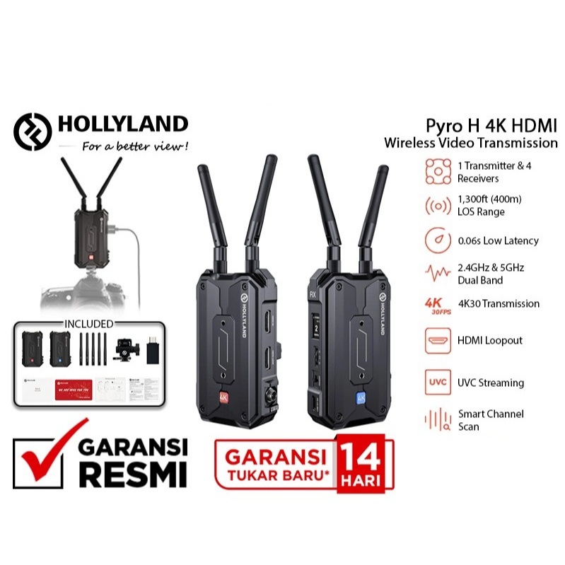 Jual Hollyland PYRO H 4K HDMI Wireless Video Transmission System Transmitter Receiver | Shopee ...