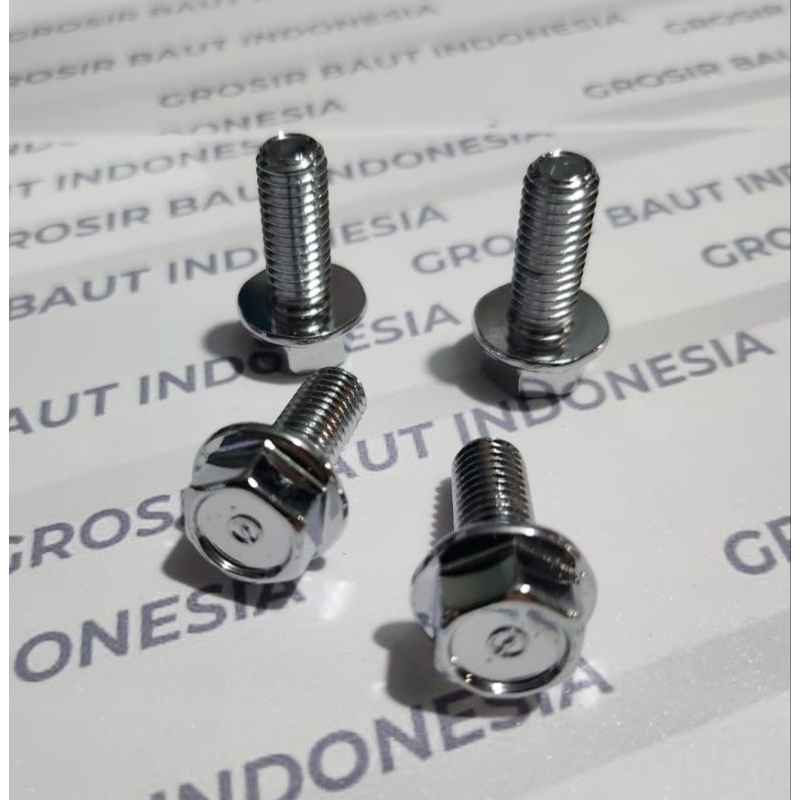 Jual (6pcs) Baut Flange kunci 12 Panjang 2cm M8x20 / Baut Foot Step ...