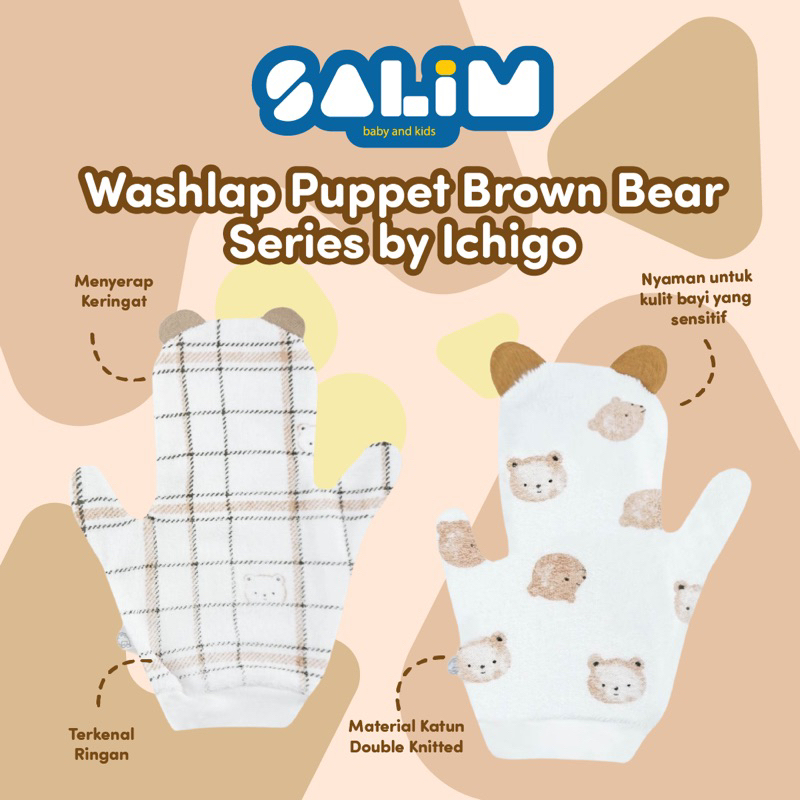 Jual Washlap Puppet Brown Bear Series by Ichigo - Waslap | Shopee Indonesia
