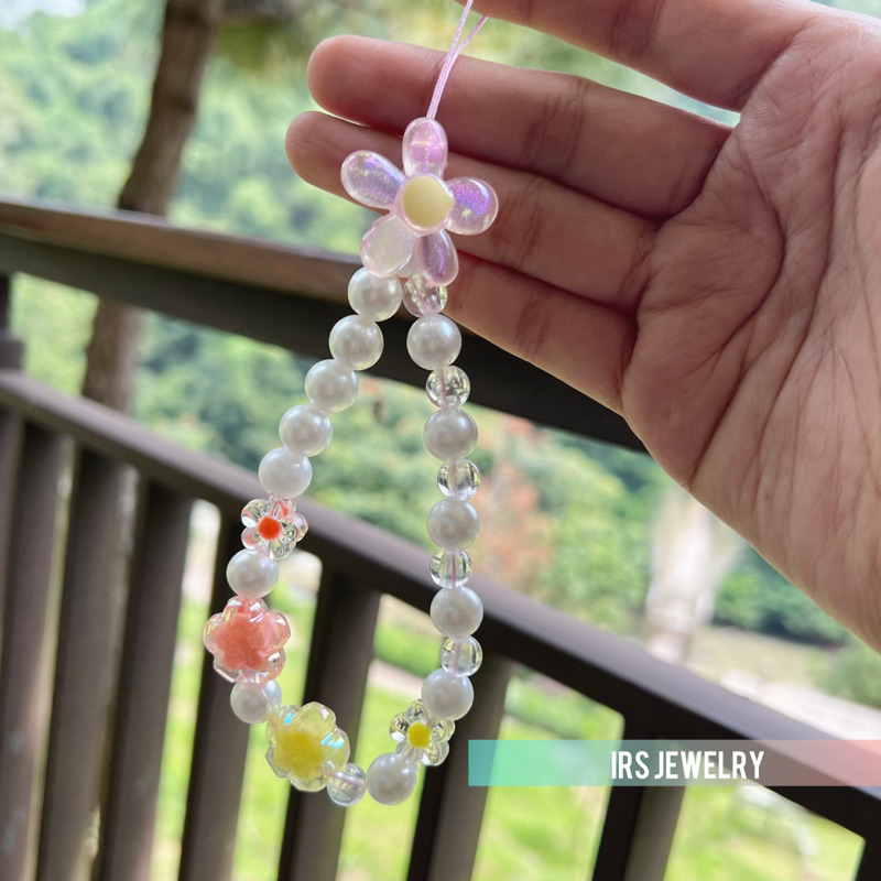 Jual Phone Strap Beads Daisy Series/ Tali Lanyard Handphone Manik Bunga ...