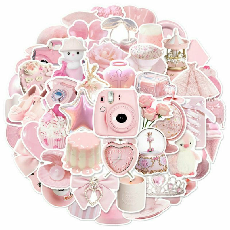 Jual Stiker Pack Aesthetic Pink Stiker Pink Aesthetic Style 260478 ...