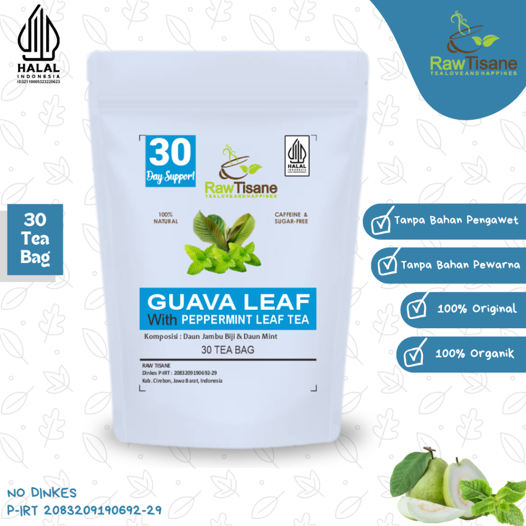 Jual RAW TISANE Guava Leaf With Peppermint Tea : Teh Celup Daun Jambu ...