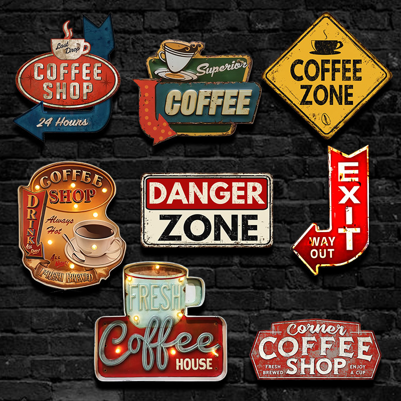 Jual Papan Nama vintage tema coffee/dekorasi dinding/papan tanda ...