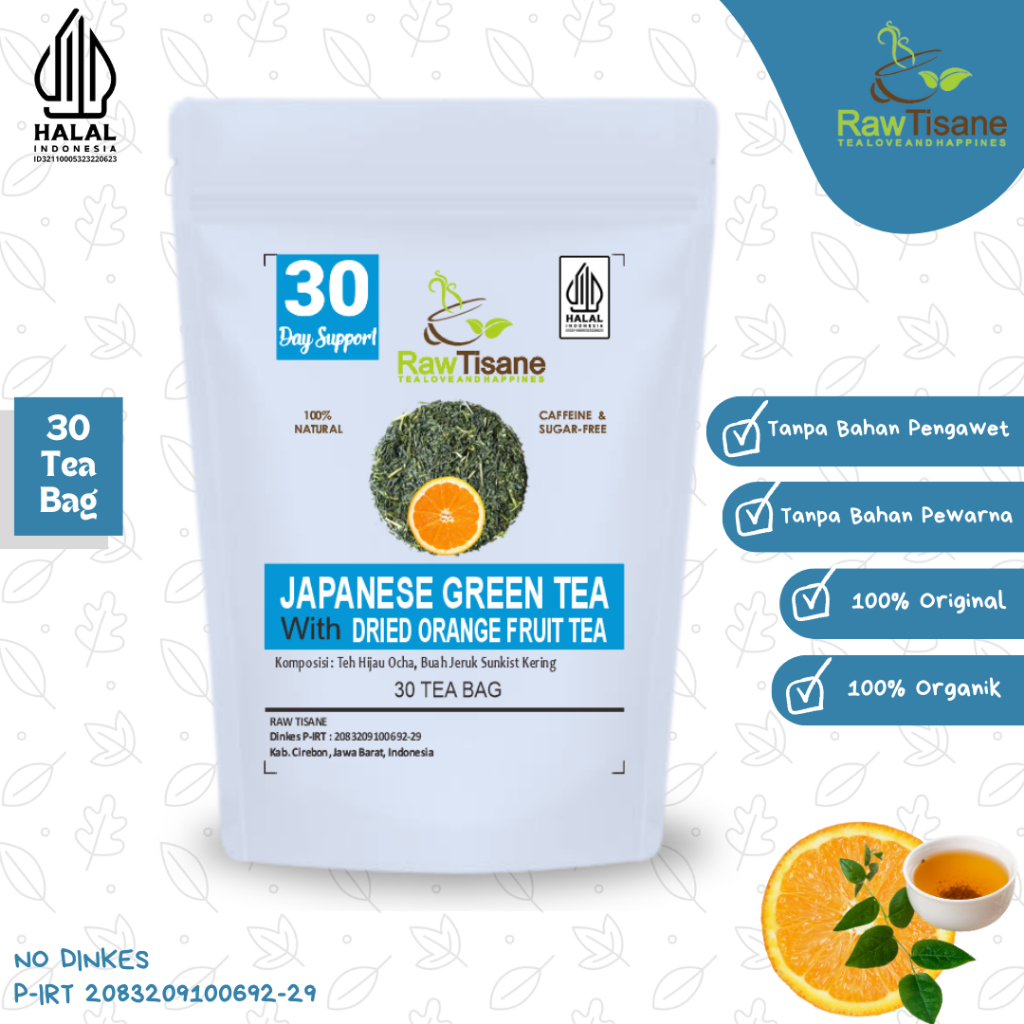 Jual RAW TISANE Japanese Green Tea With Dried Orange Fruit Tea : Teh ...