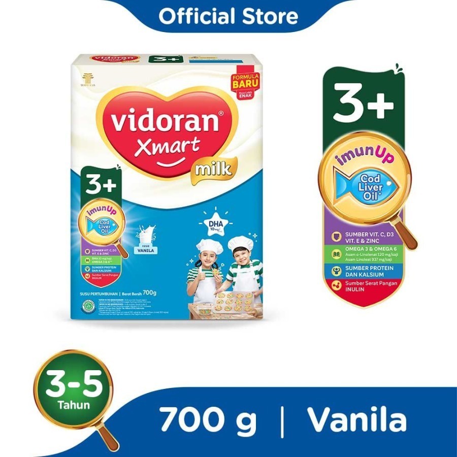Jual VIDORAN SMART 3+ RASA VANILA 700GR VIDORANT 3 PLUS 3-5 TAHUN ...