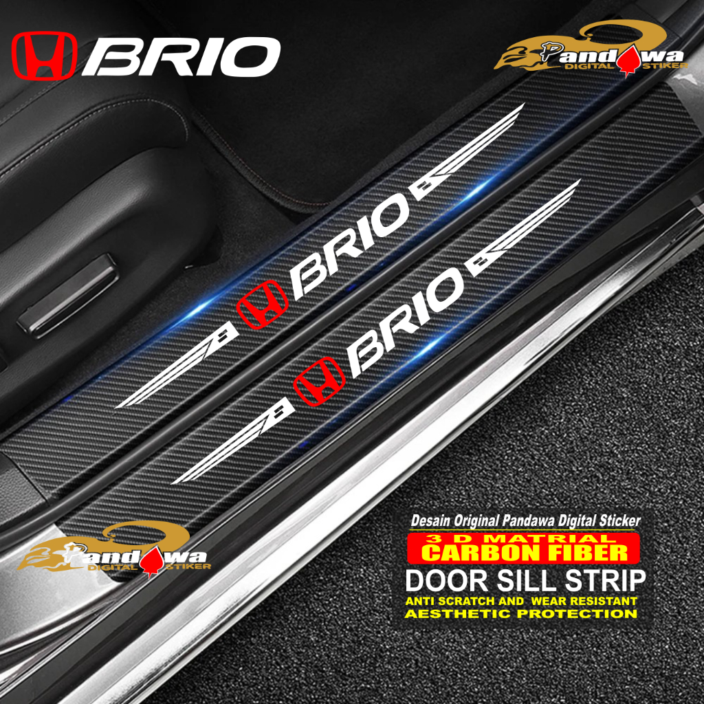 Jual 9pcs sticker carbon 3d mobil honda brio sticker karbon 3d ...