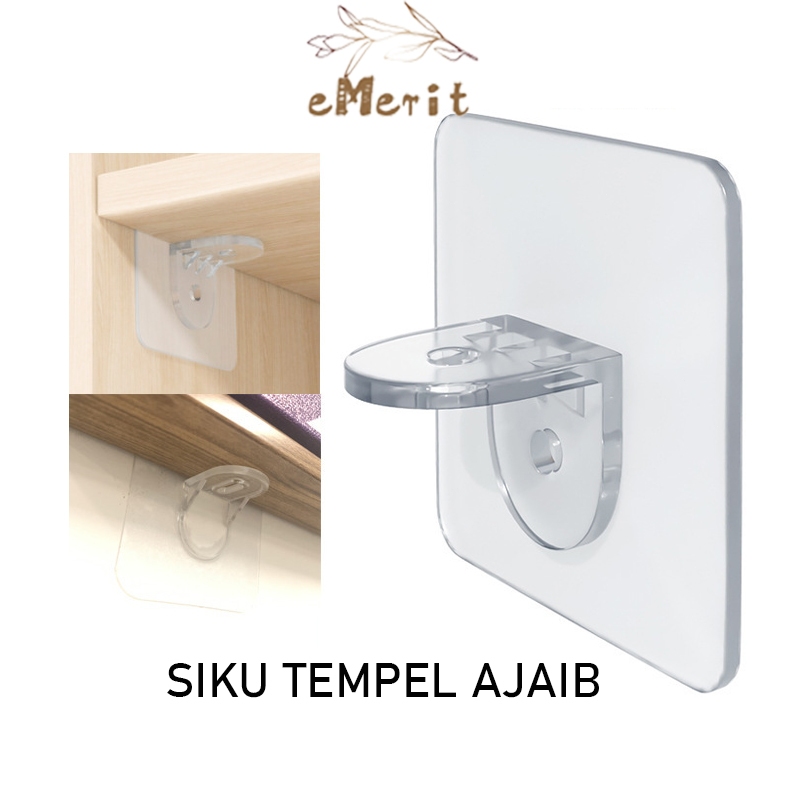 Jual TEMPELAN SIKU DINDING AJAIB HOOK TEMPEL / SIKU PENYANGGA AMBALAN PARTISI SEKAT LACI MEJA ...