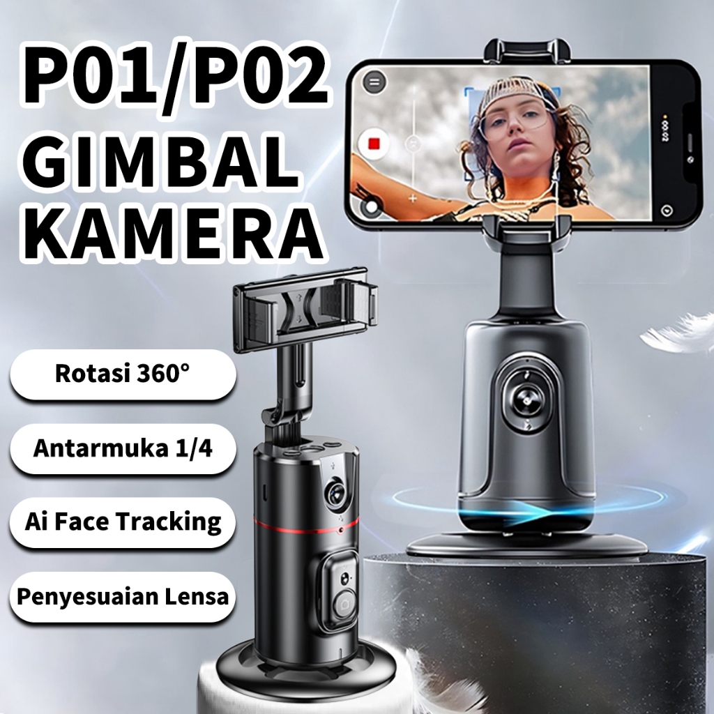Jual P01 Gimbal Kamera 360°AI Face Tracking Gesture Control / Auto Face Tracking / Desktop ...