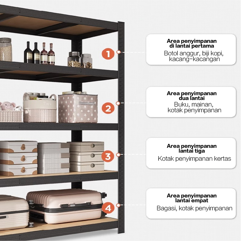 Jual Rak Kitchen Penyimpanan 3/4 tingkat Rak Gudang Serbaguna Rak ...
