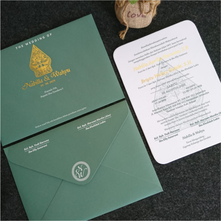 Jual Undangan Single Hardcover | Plus Amplop | Hotprint Gold/Silver ...