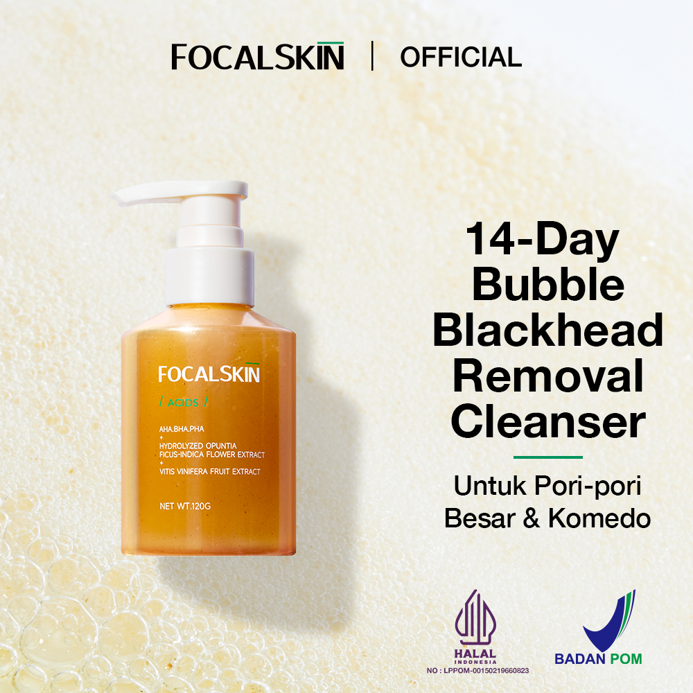 Jual FOCALSKIN Acids buble blackhead remover facial cleanser 120g ...