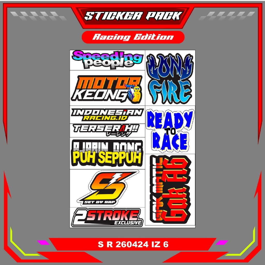 Jual Stiker Sticker Setiker Setikker Racing Pack Helm Helmet Helem ...