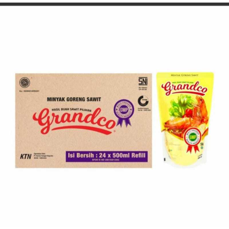 Jual MINYAK GORENG GRANDCO 500ML (1 dus isi 24 pouch) | Shopee Indonesia