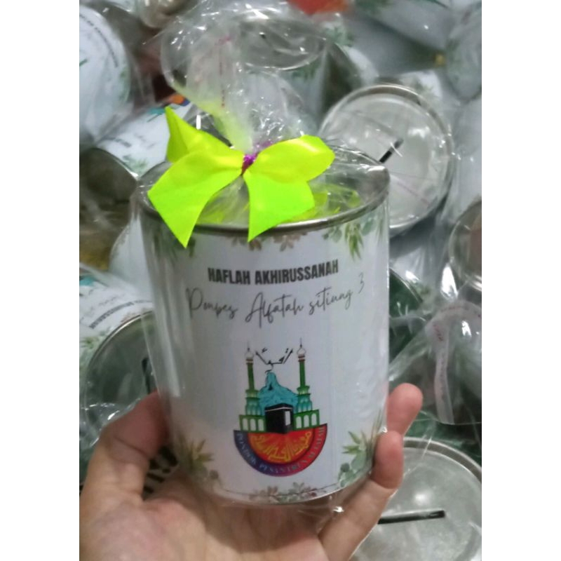 Jual souvenir celengan custom FULL KALENG (7, 6x10cm)free kemas plastik ...