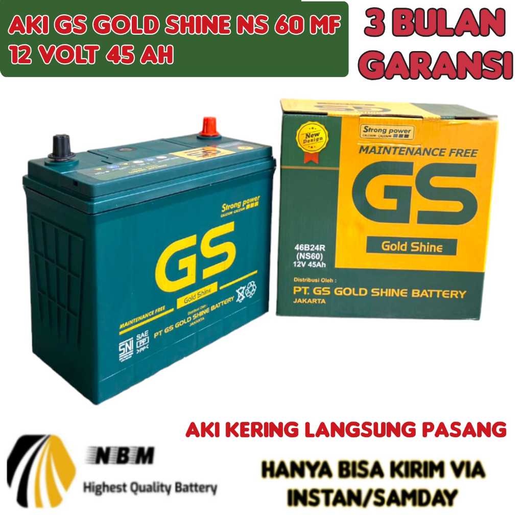 Jual Aki Mobil Avanza/Rush/Feroza/Taruna/Terios/Xenia GS Gold Shine NS60 MF 45 Ah | Shopee Indonesia