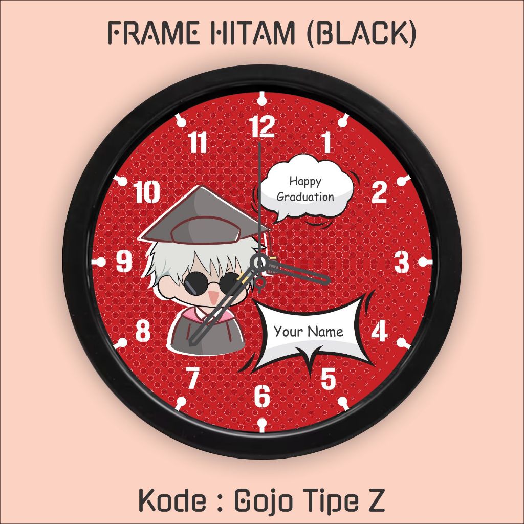 Jual Kado Gift Wisuda Ulang tahun Jam Dinding JUJUTSU KAISEN Gojo Satoru, Inumaki, Megumi dll ...