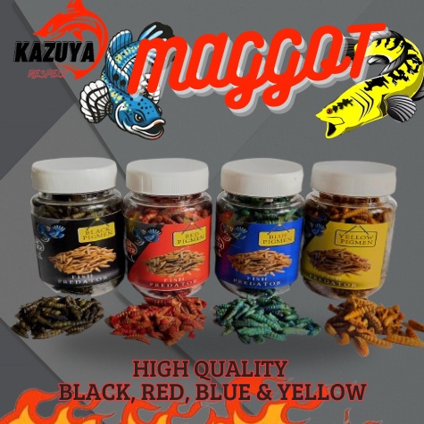 Jual WYL393 1212 MALL KAZUYA FISH MAGGOT Pakan Maggot pigment RED BLUE ...