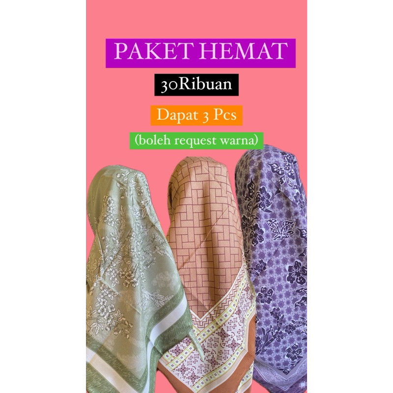 Jual PAKET USAHA HIJAB AZARA 3 PCS MOTIF RANDOM WARNA | Shopee Indonesia