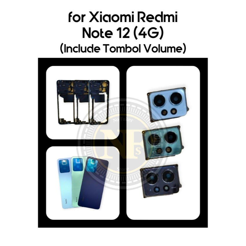 Jual Backdoor + Bezel Xiaomi Redmi Note 12 4G | Housing / Casing Redmi ...