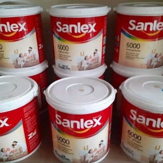 Jual Sanlex 6000 Cat Tembok Interior Exterior Super White / Cream Galon ...