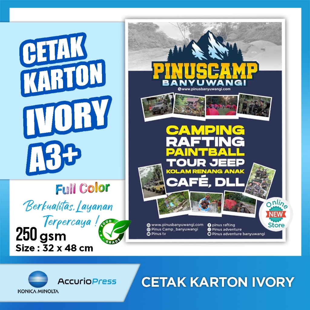 Jual CETAK KERTAS KARTON IVORY / PRINT KERTAS IVORY 250 GSM A3+ ( BISA ...