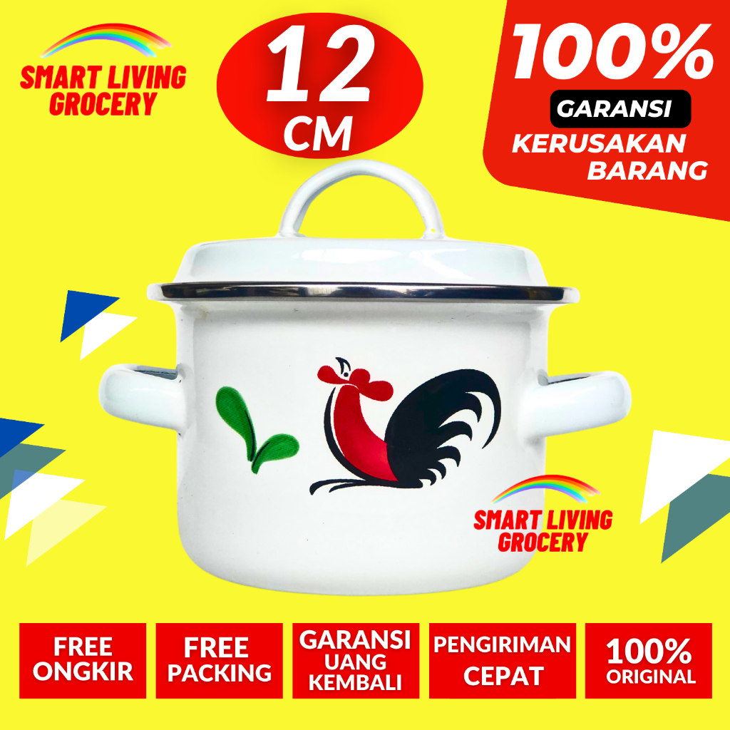 Jual PANCI KUAH ENAMEL UNIK KECIL 12 CM ALAT MEMASAK MASAK WAJAN Pan ...