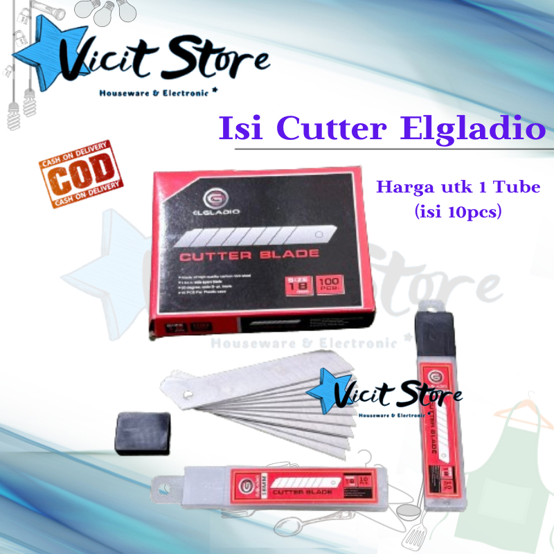 Jual Isi Cutter Besar Size 18mm ( Harga utk 1 Tube isi 10pcs ) | Shopee ...