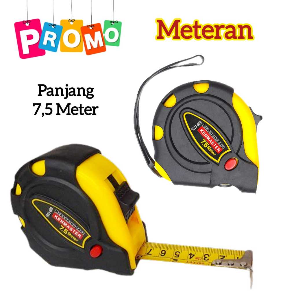 Jual Meteran Karet 7,5 meter Alat Ukur Tanah Bangunan Meteran Serbaguna Meteran Proyek 7,5 ...