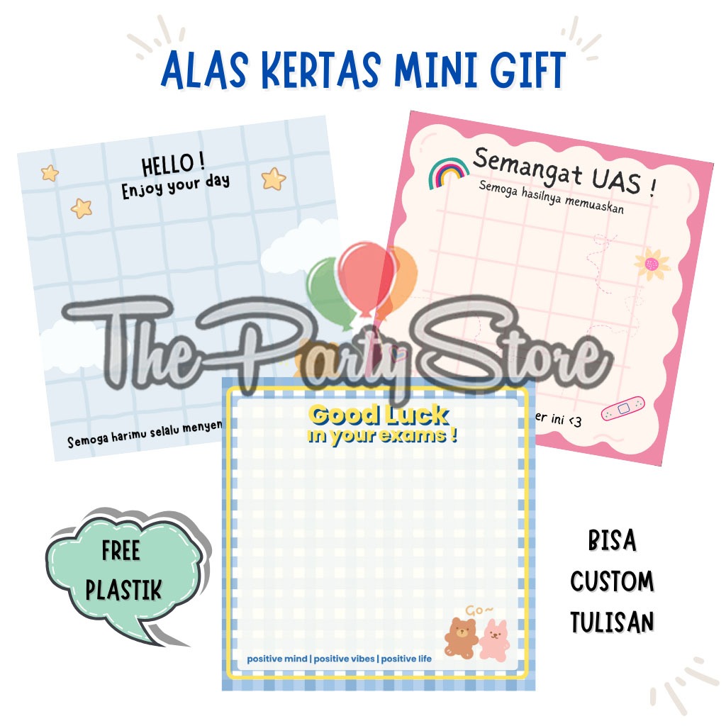 Jual Alas Kertas Mini Gift | Bisa Custom Tulisan | Alas Mini Gift Snack ...