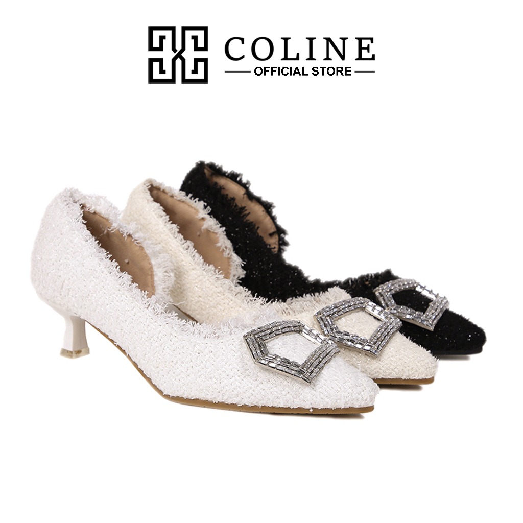 Jual COLINE CLN-9416 High Heels Wanita Tweed / Sepatu Heels Wanita # ...