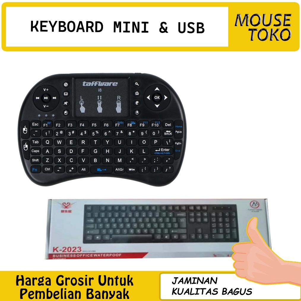 Jual mouse toko Mini Keyboard Wireless i8 24G Handheld Keyboard For PC ...