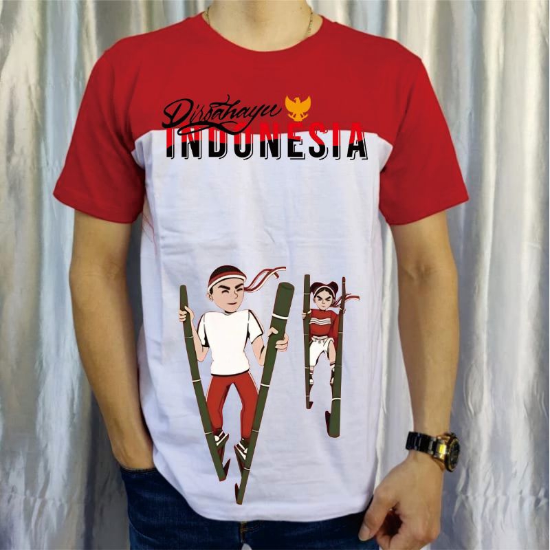 Jual kaos kemerdekaan kaos 17 Agustus 1945 lomba jln pakai kayu bhn ...