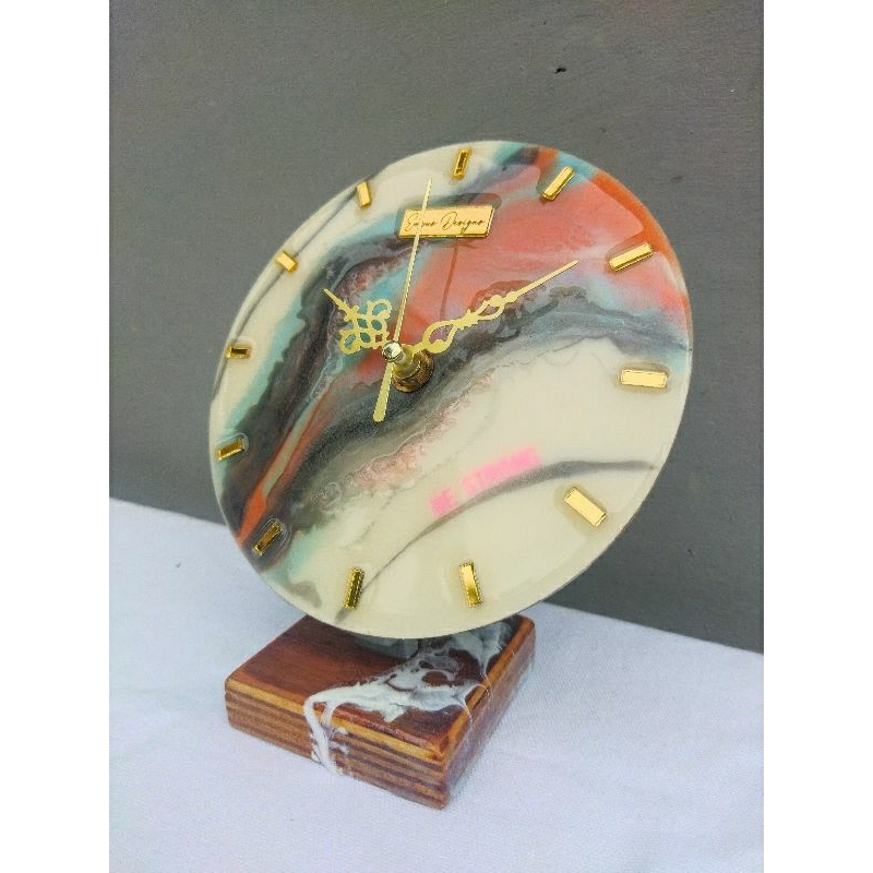 Jual Jam Meja Resin | Resin Desk Clock #6 | Shopee Indonesia