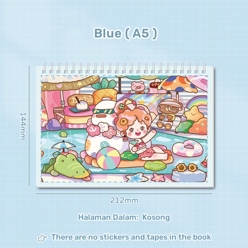Jual Buku tempel stiker Kosong 40Lembar A4 / A5 aesthetic Tempat ...