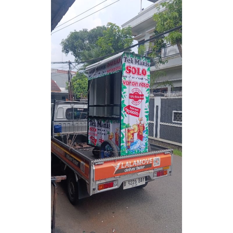 Jual GEROBAK ES TEH MANIS SOLO/GEROBAK KONTAINER BISA CUSTOM STIKER ...