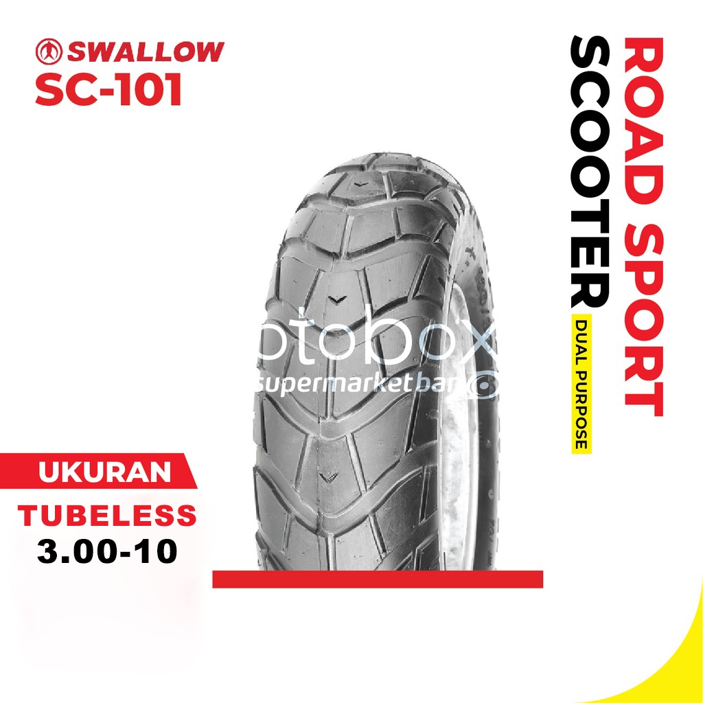 Jual Ban Luar Motor Swallow SC-101 Ukuran 300-10 Ring 10 Tubeless Ban Dual Purepose | Shopee ...
