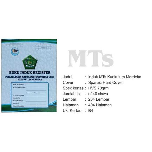 Jual BUKU INDUK SD SMP SMA SMK PAUD DAN KELENGKAPAN ADMINISTRASI SEKOLAH KURIKULUM MERDEKA ART ...