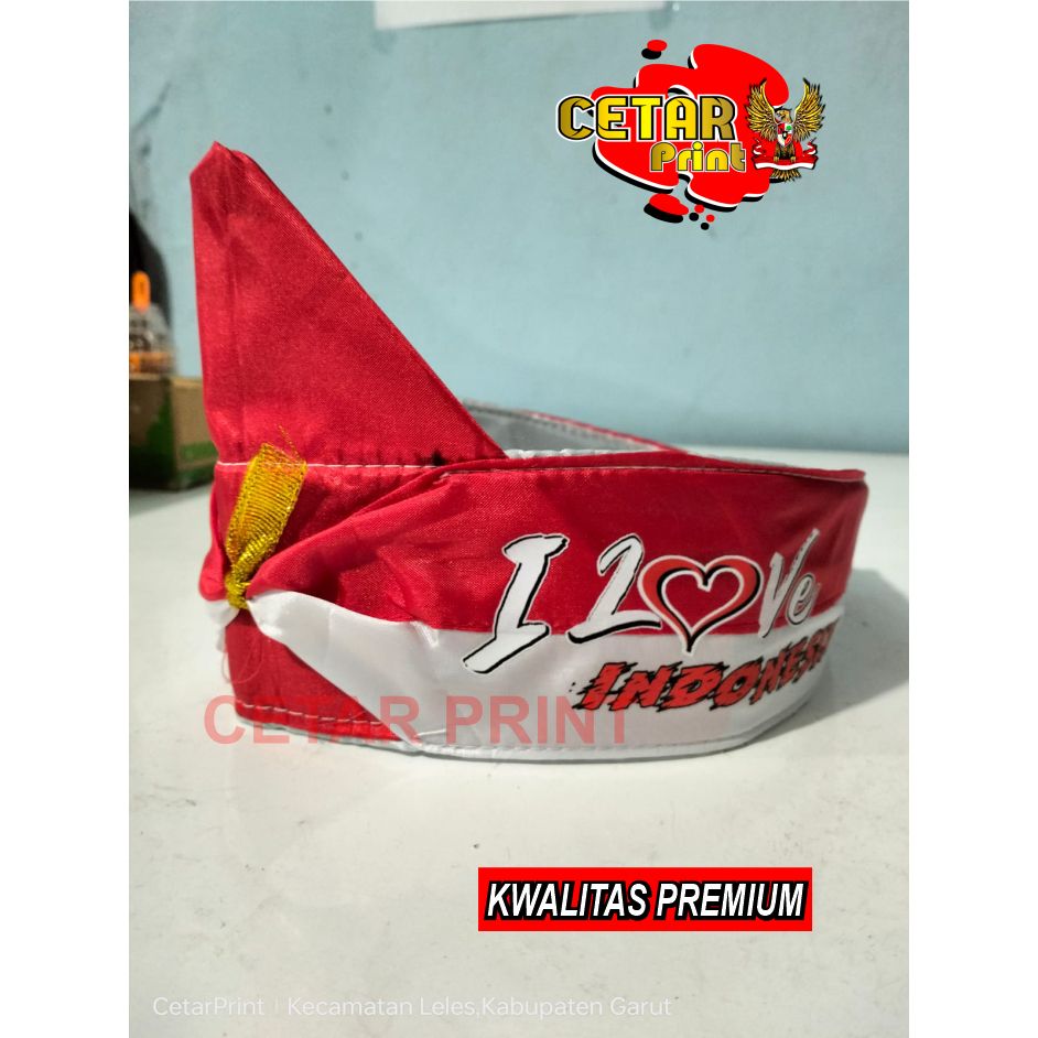 Jual iket kepala merah putih/iket merah putih/bando merah putih/umbul ...