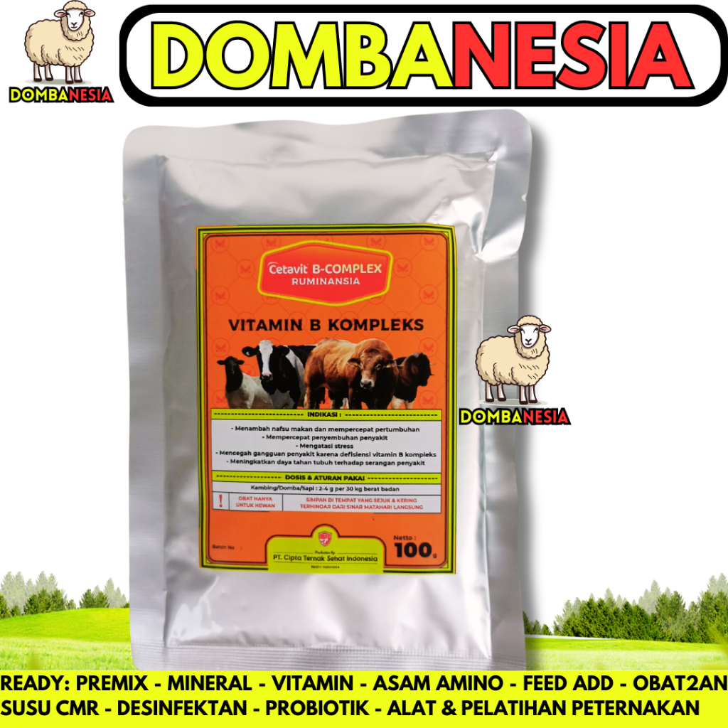 Jual CETAVIT B KOMPLEKS RUMINANSIA 100 GRAM - Vitamin B Complex Napsu ...