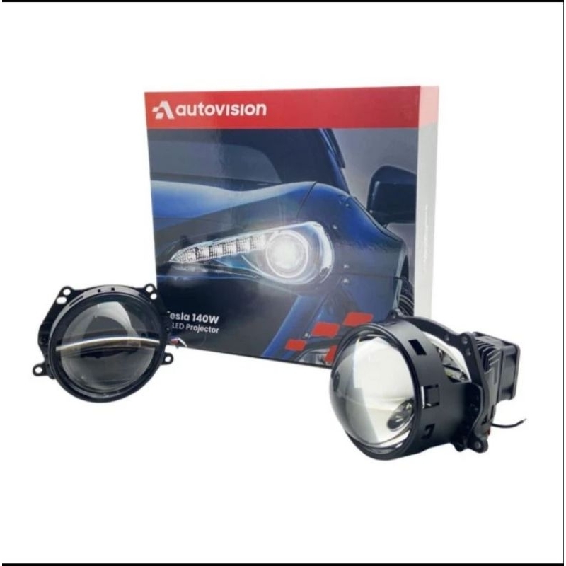 Jual Projector Biled Autovision Tesla 3 140 Watt + Shood 3.0 Exiga Led ...