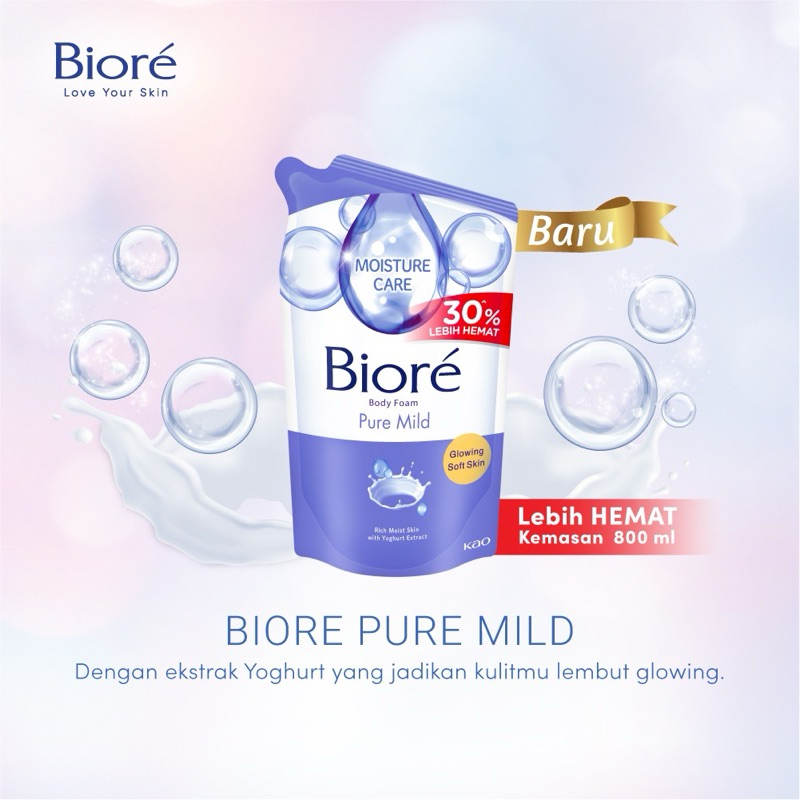 Jual Biore Body Foam Pure Mild 800ml | Shopee Indonesia