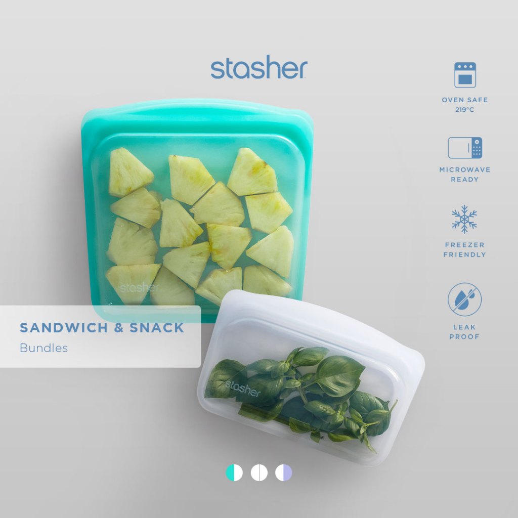 Jual Bundles Stasher® Sandwich & Snack - 2 pack | Shopee Indonesia
