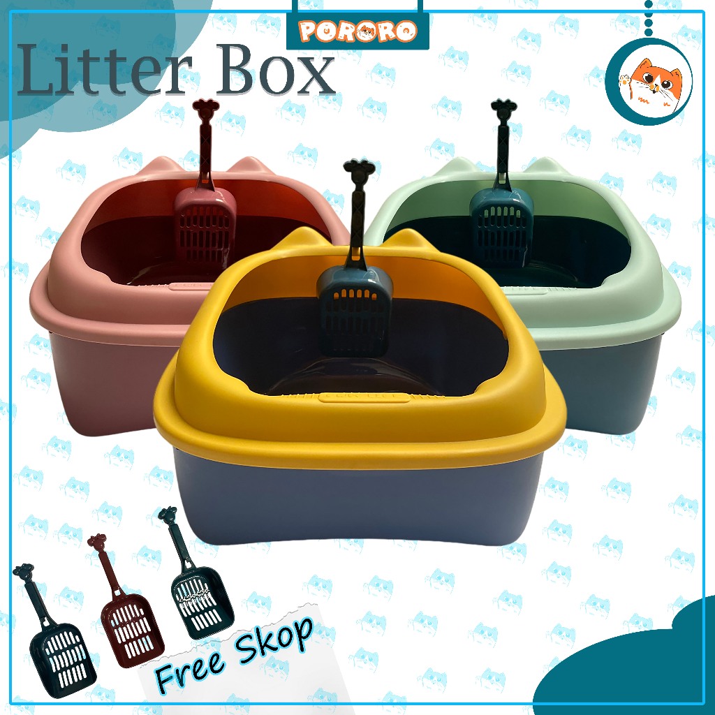 Jual PORORO Cat Litter Box Toilet Kucing Tempat Bak Pasir Kucing Besar ...