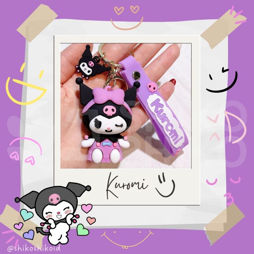 Jual KYCkrm Gantungan Kunci Kuromi Ungu Dekorasi Keychain KKV Miniso ...